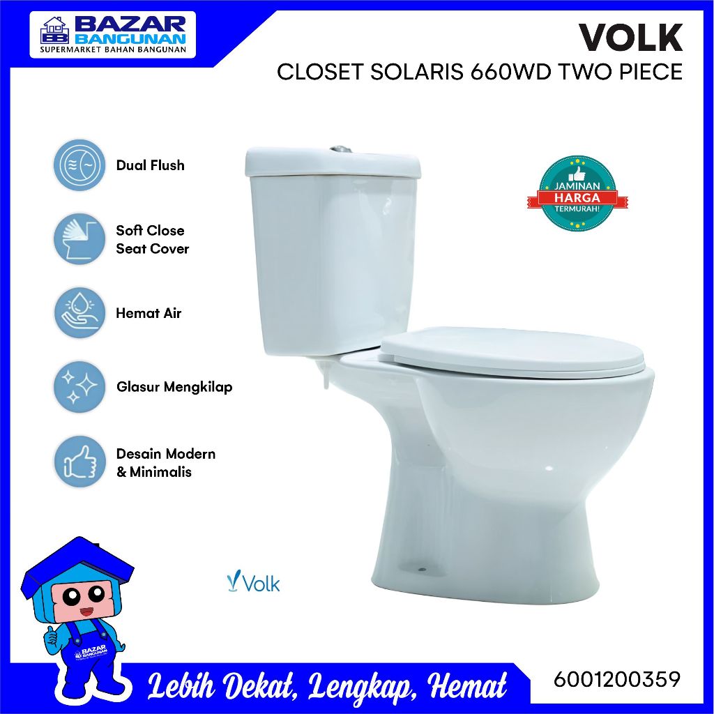 Jual Volk - Closet / Kloset / Toilet Duduk Solaris 660wd Two Piece ...