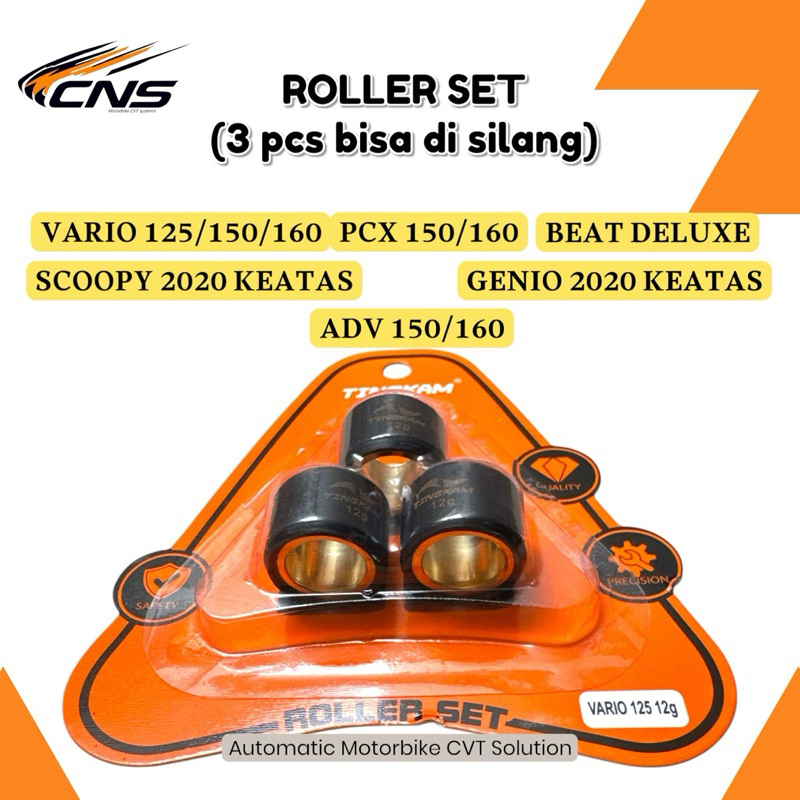 Jual (3 pcs) Roller Racing Vario 125 150 160 Genio ADV 150 | Shopee ...