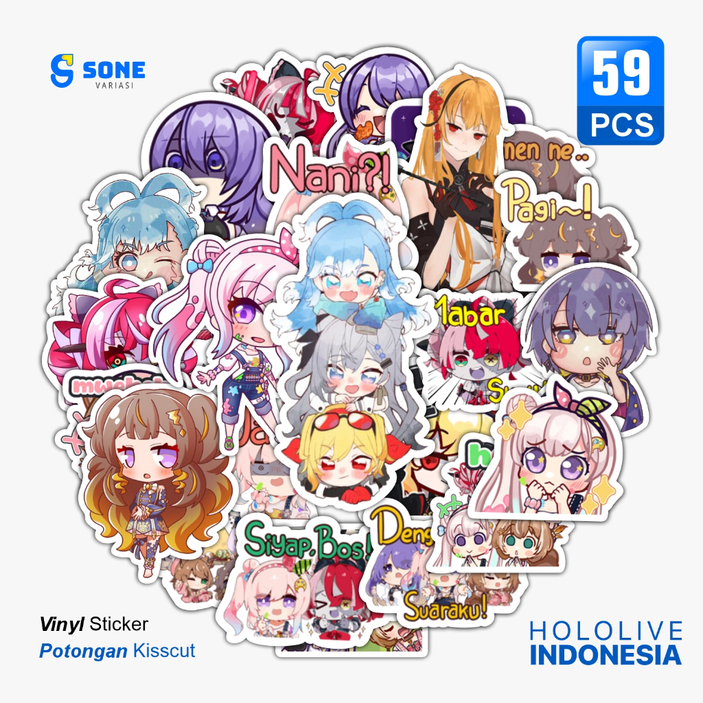 Jual Stiker HOLOLIVE Indonesia Lucu / Sticker ANIME Dekorasi Laptop ...