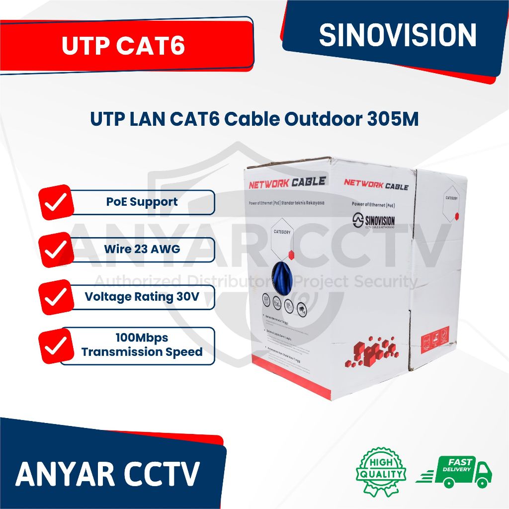 Jual Kabel LAN UTP CAT6 Kabel CAT 6 UTP 305M Sinovision Kualitas Premium Original | Shopee Indonesia