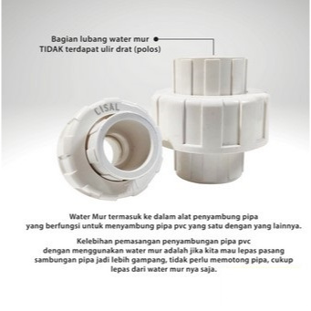 Jual CISAL Watermur Pipa PVC PUTIH 1/2" / Watermur Fitting Pipa Polos 1 ...