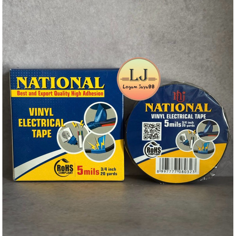 Jual Isolasi listrik National 5mils 3/4 inch | Vinyl Electrical Tape ...