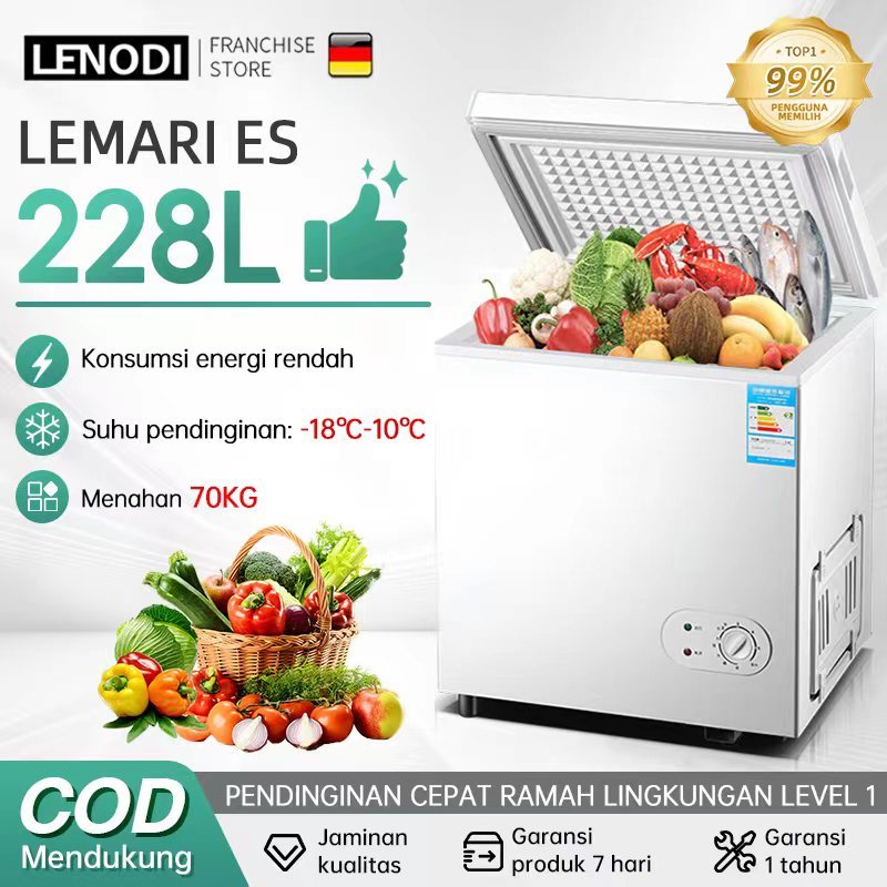 Jual LENODI Freezer Vertikal Freezer 228L liter berpendingin penuh dan ...