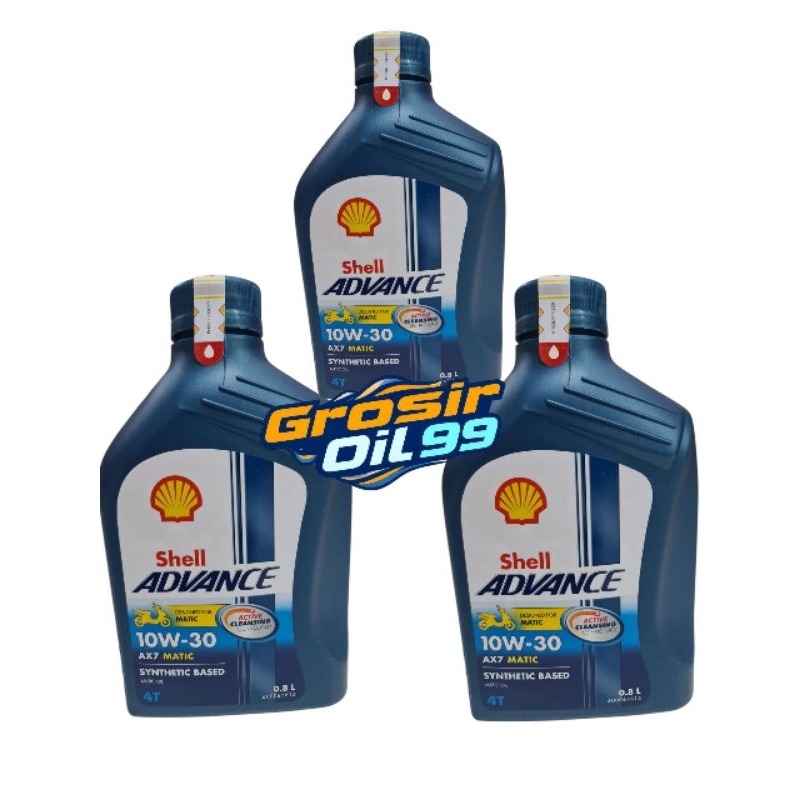 Jual Oil shell advance AX7 matic (3 BOTOL ) sae 10w-30 0,8L / 800ml | Shopee Indonesia
