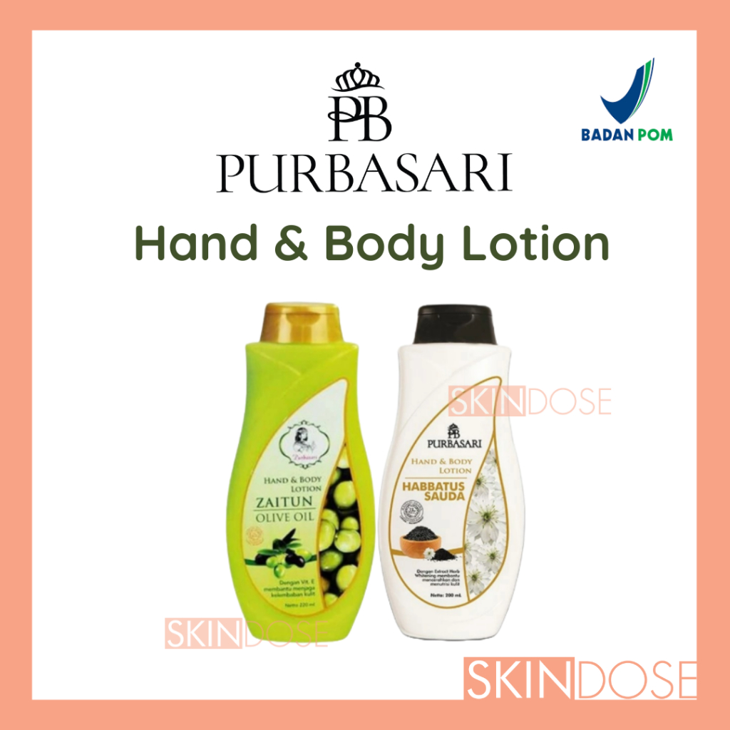 Jual Purbasari Hand Body Lotion Zaitun Habbatussauda 100ml 200ml 220ml ...