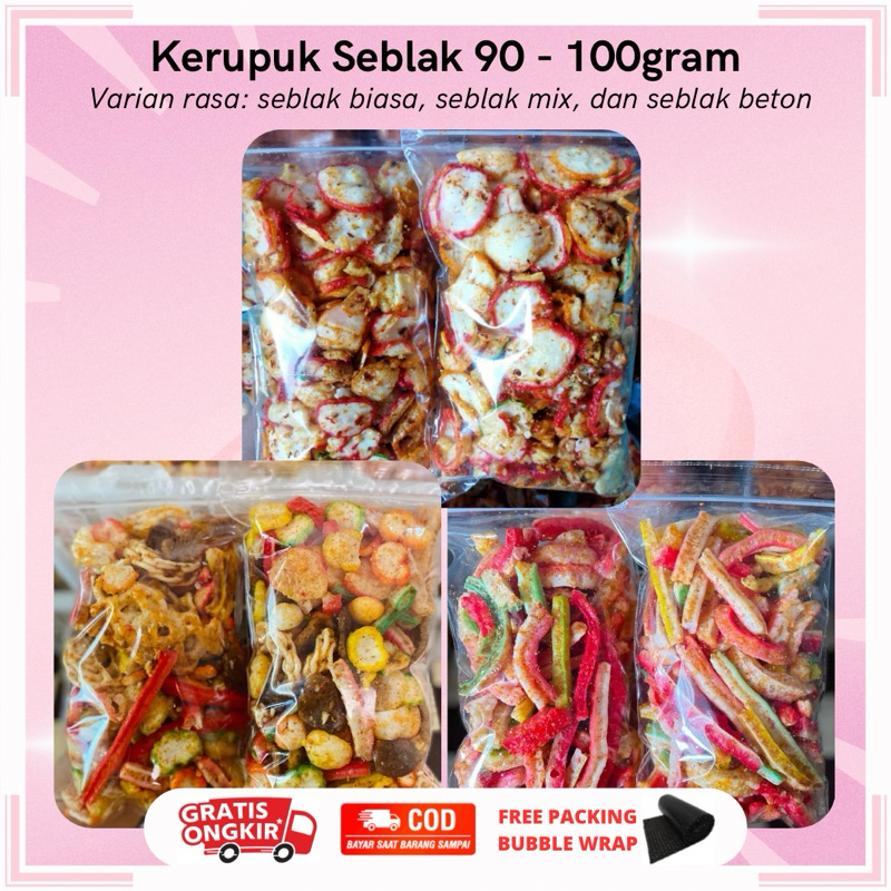 Jual KERUPUK SEBLAK 100GRAM | SEBLAK KERING MIX 90GRAM | KERUPUK SEBLAK ...