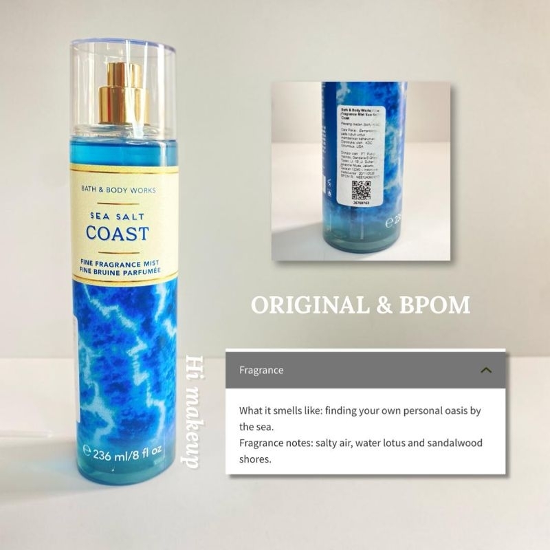 Jual Bath & Body Works Body Mist Sea Salt Coast Fragrance Mist ...