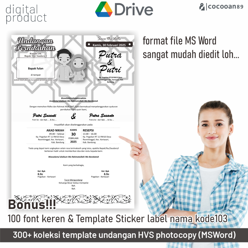 Jual 300+ koleksi template undangan HVS photocopy (MSWord) | Shopee ...
