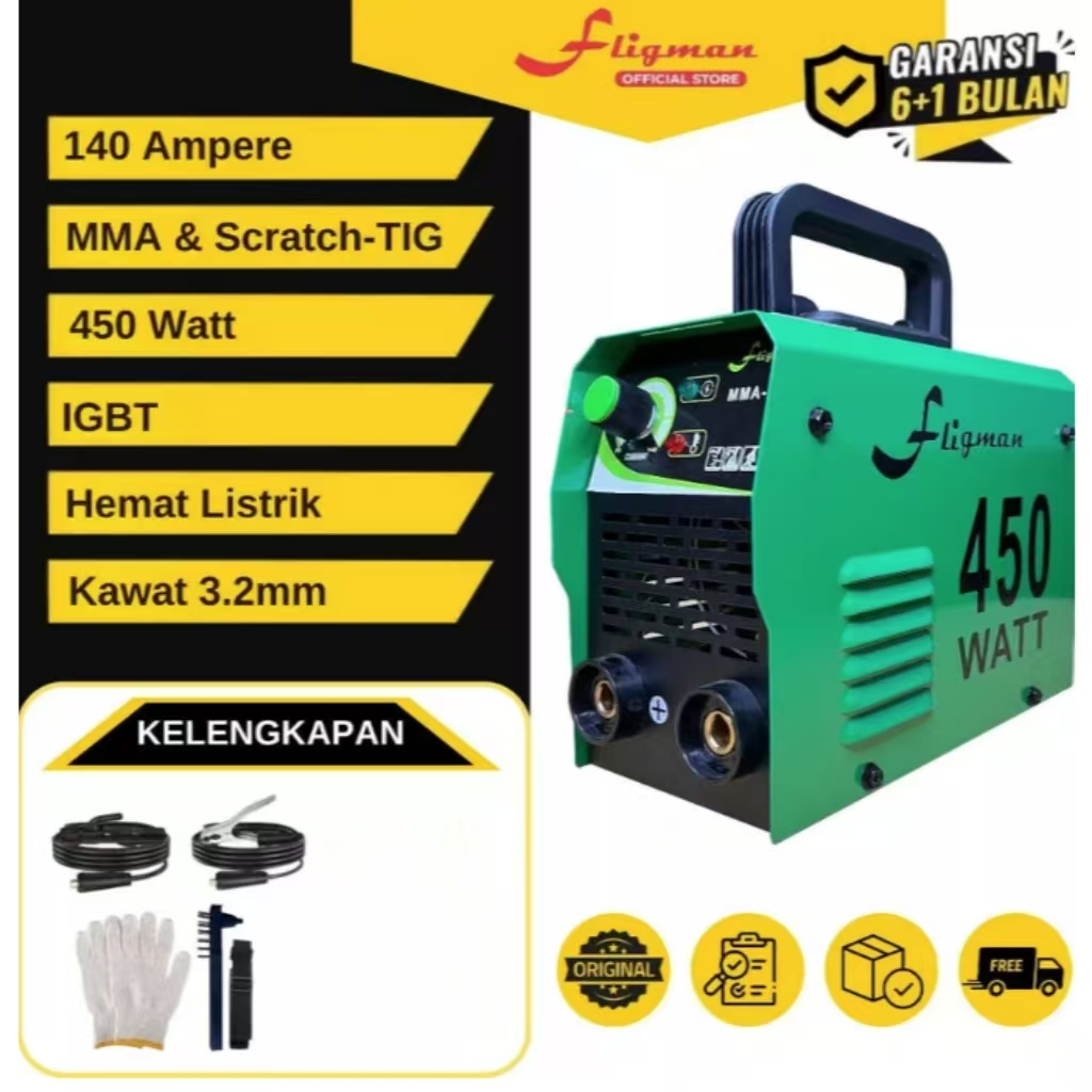 Jual Fligman Mesin Las Listrik MMA 140S 140 Ampere 450 Watt Travo Inverter IGBT ARC Trafo Mini ...
