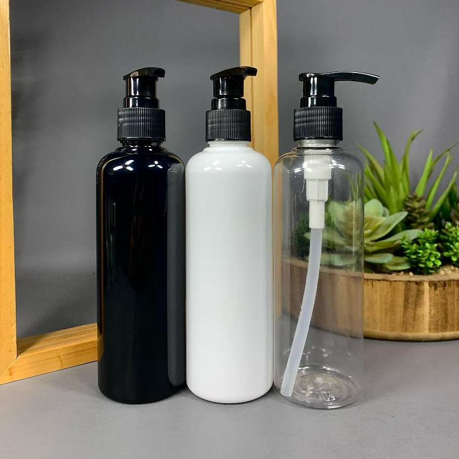 Jual Botol Pump 250 ML PET / Botol Lotion Pump 250 ML - Tutup Pump Hitam / Botol Sabun 250 ML ...