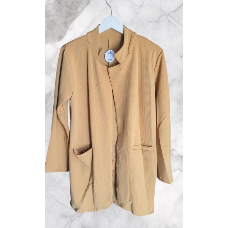 Jual Long Jacket/Long Blazer Lora Kuning Kubus New | Shopee Indonesia