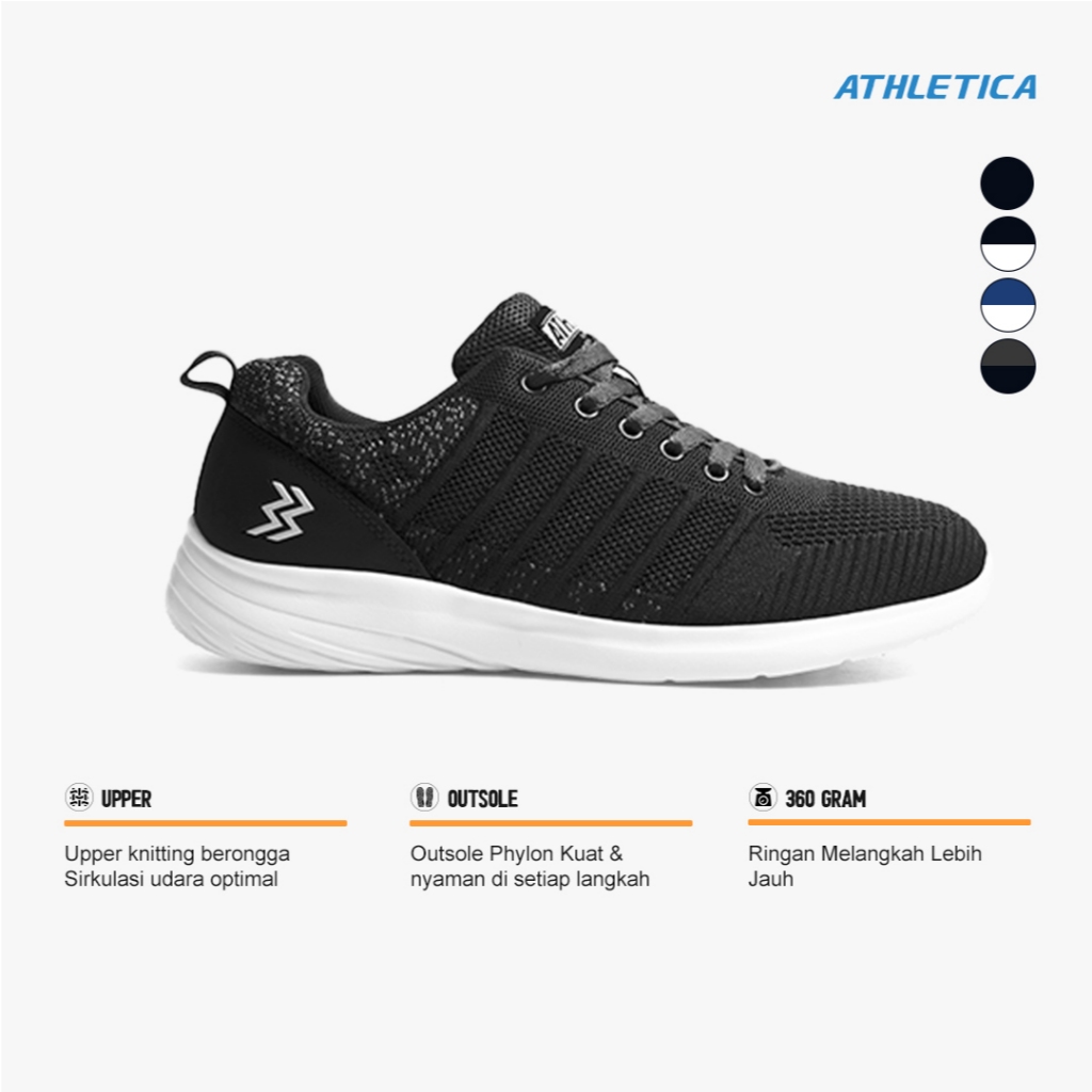 Jual Geoff Max - AT-693 Black White Sepatu Olahraga Pria Wanita ...