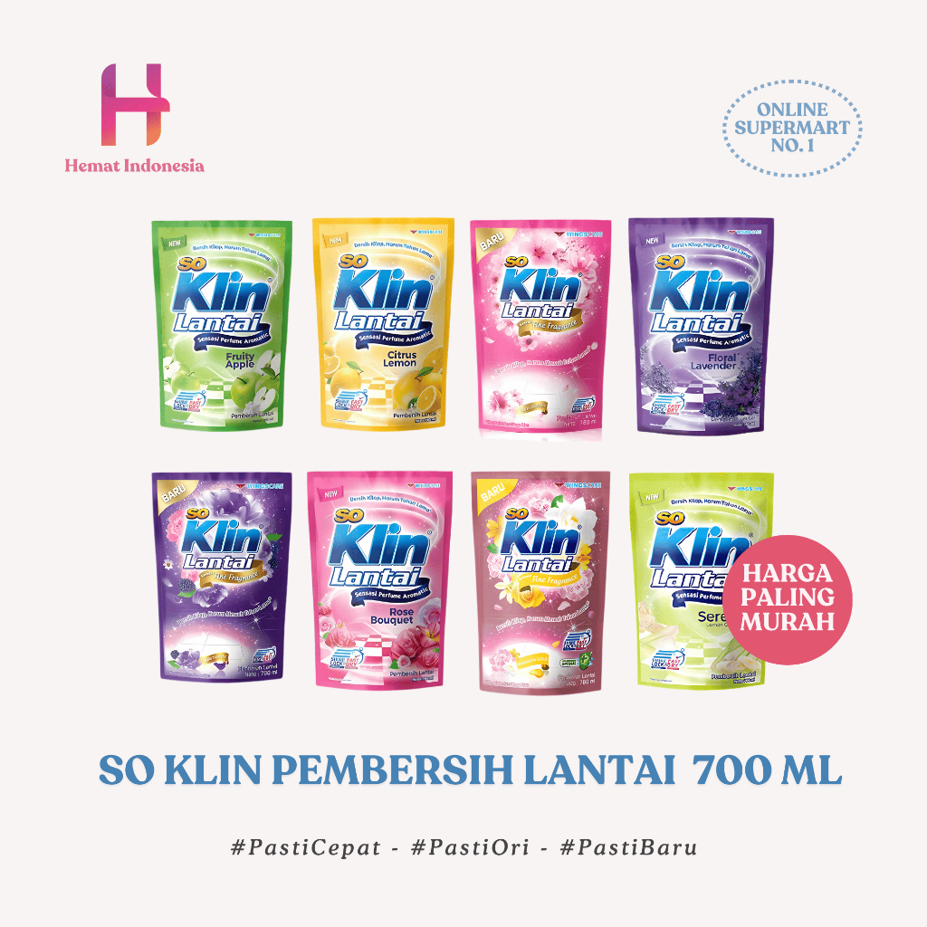 Jual SO KLIN LANTAI 700ML 700 ML SOKLIN LANTAI KARBOL PEMBERSIH LANTAI ORI | Shopee Indonesia