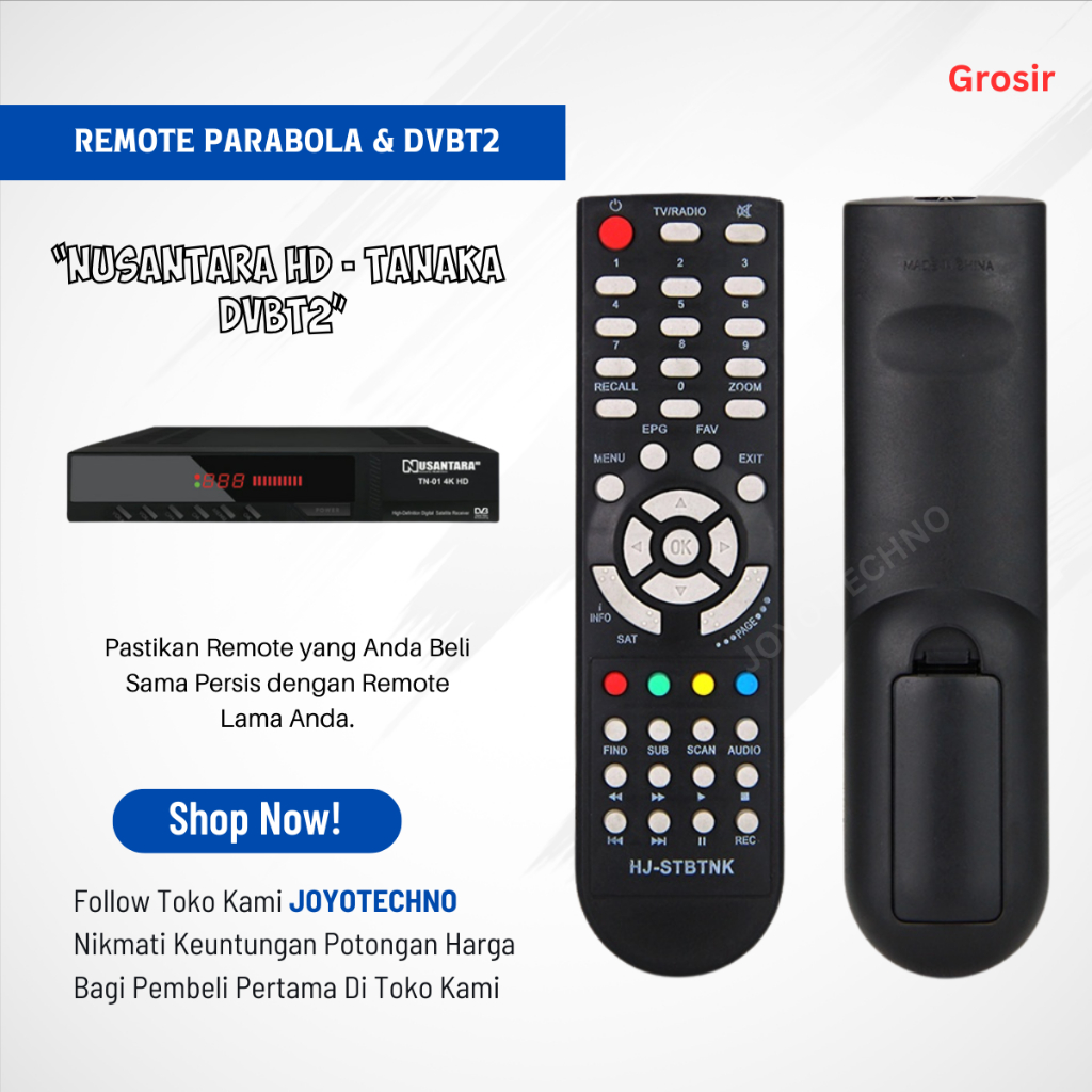 Jual Remot Remote Receiver Parabola Tanaka Nusantara TN-01 4K HD / Transvision Nusantara HD KU ...
