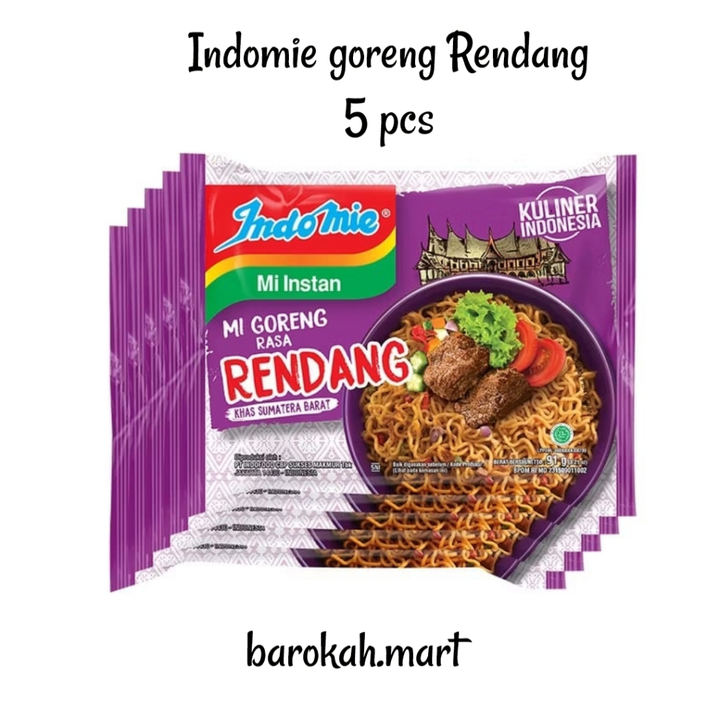 Jual Indomie Mie Goreng Rasa Rendang 5 pcs x 91 gr | Shopee Indonesia
