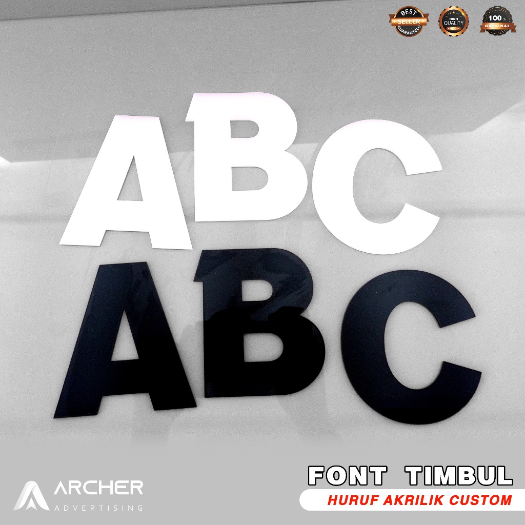 Jual FONT HURUF TMBUL AKRILIK HITAM PUTIH CUSTOM A-Z | Shopee Indonesia