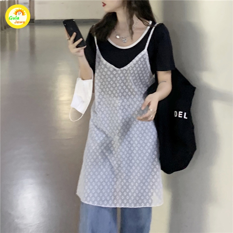 Jual Lace Layered Skirt Gaun Layer Desainer Tank Top Renda Handmade ...