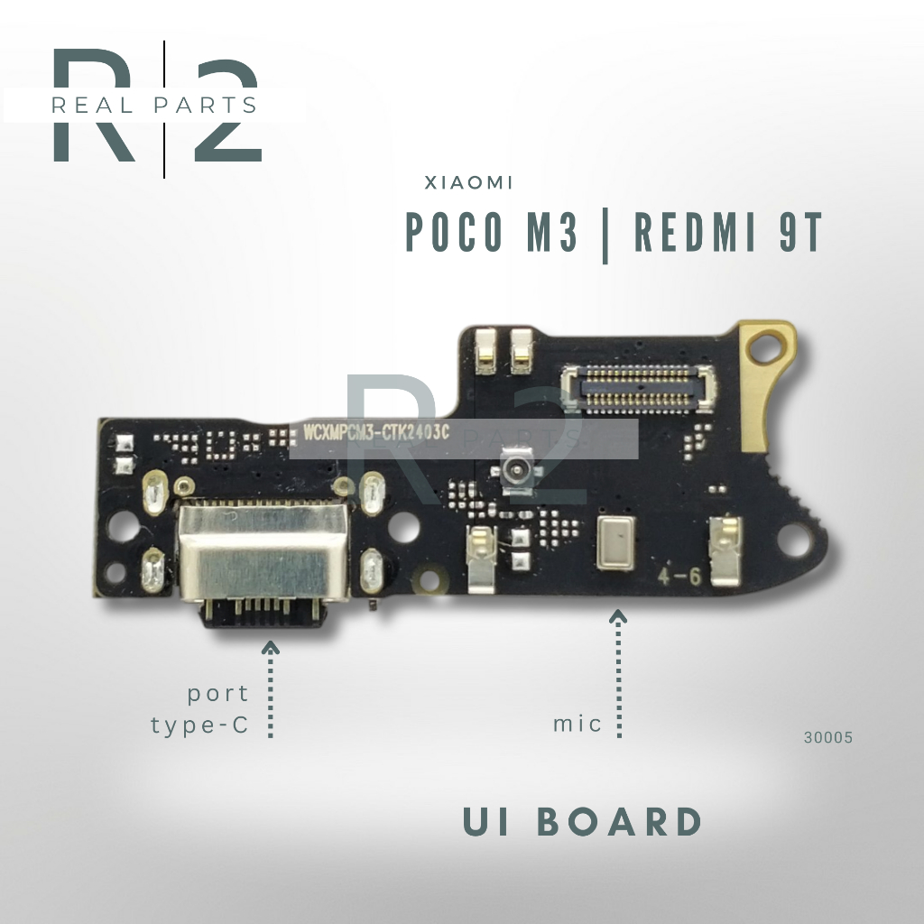 Jual Papan Cas Mic XIAOMI Poco M3 / Redmi 9T Flexible UI Board PCB ...