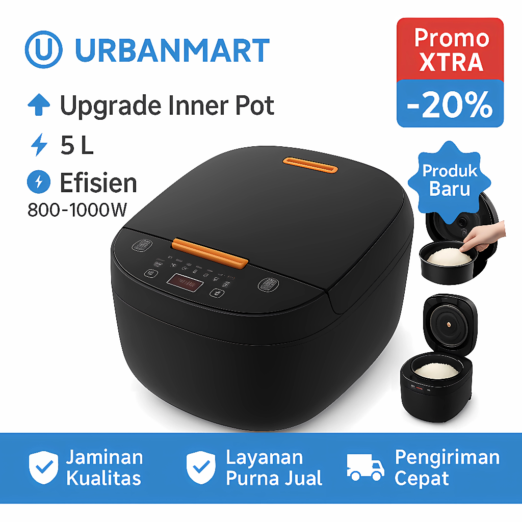 Jual Rice Cooker Pintar 5L Kapasitas Besar, Desain Multifungsi, Memasak ...