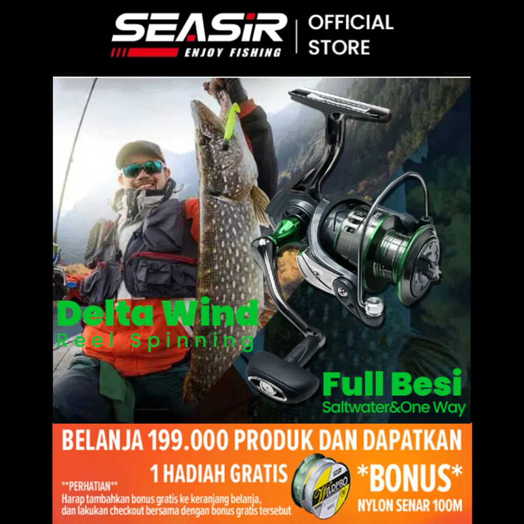 Jual [OFFICIAL] Reel Pancing Delta Wind SEASIR Reel Spinning DW 1000-7000 Full Besi Saltwater ...