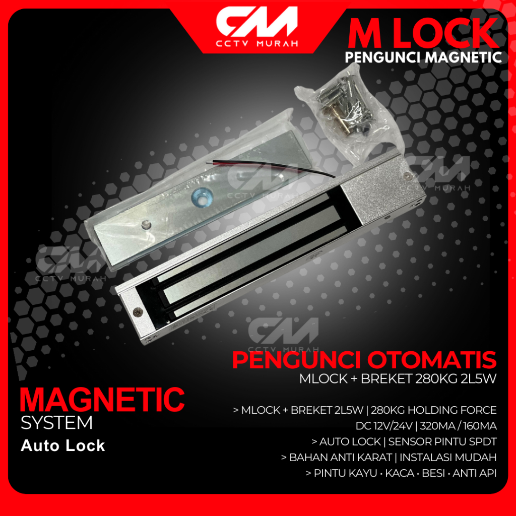 Jual Emlock Em Lock Magnetic Lock With Bracket Zl Braket 280kg 600lbs ...