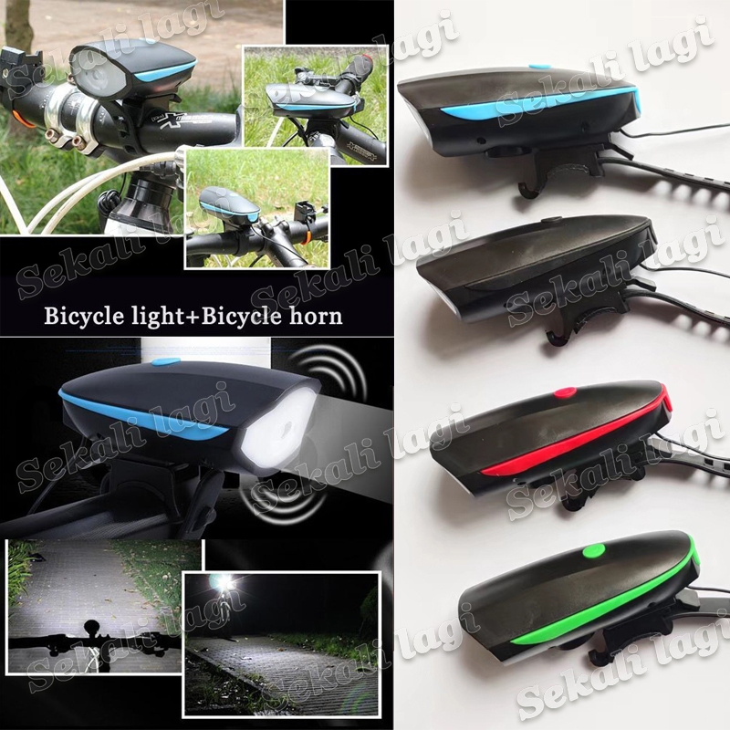 Jual Lampu Sepeda Depan plus Bel Klakson USB Rechargeable Terang Tahan ...
