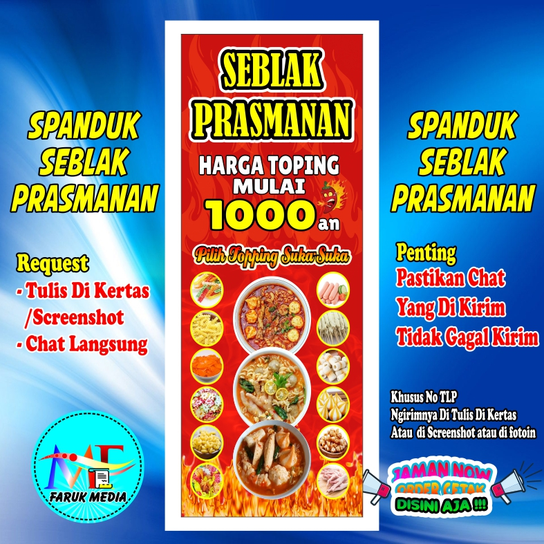 Jual Spanduk Banner Seblak Terbaru yang lagi Viral ukuran 160x60 CM ...