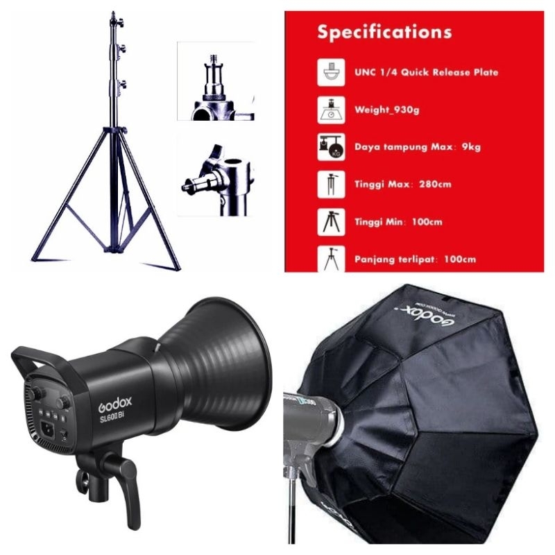 Jual Godox Paket SL-60Bi + BW95 + Stand Hitam - Godox Led SL-60ii ...