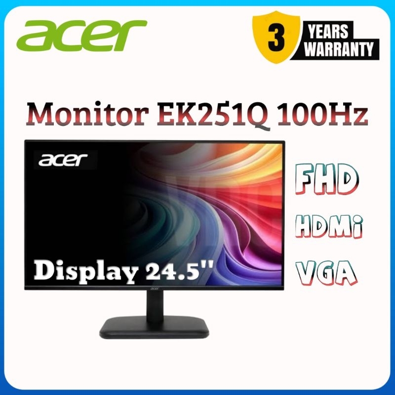 Jual MONITOR ACER 24 INCH EK251Q E 24.5" FULL HD 100HZ GARANSI RESMI ...