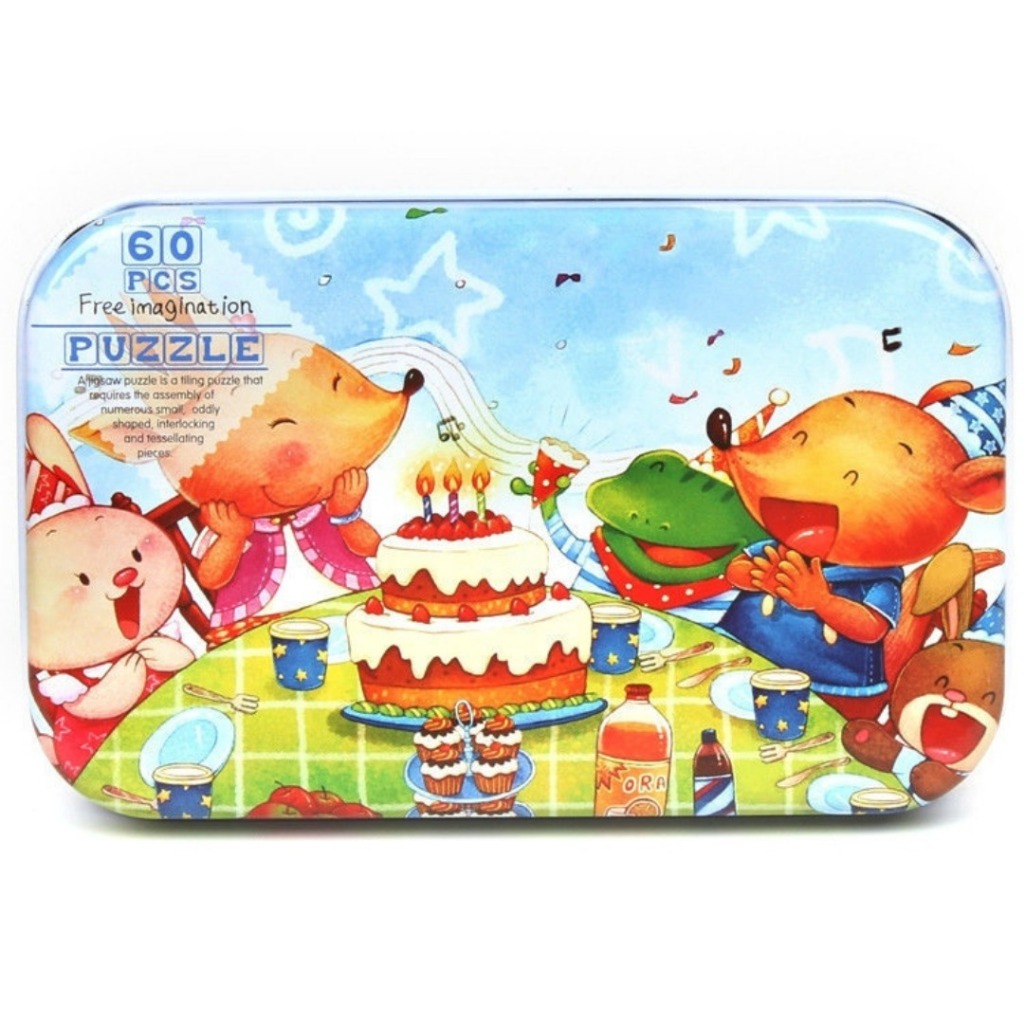 Jual [Jualsemua18]Puzzle Kayu 60pcs Kotak Besi / Wooden Puzzle 60pcs ...