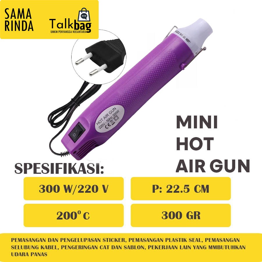 Jual Mini Hot Gun Heat Gun Low Watt 300W Electric Alat Pemanas ...