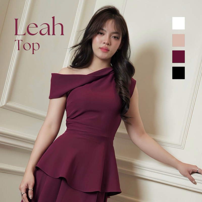 Jual [Jolly Choices] - LEAH TOP | Half Off-Shoulder Top | Shopee Indonesia
