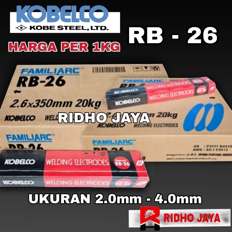 Jual Kawat Las RB26 2mm 2.6mm 3.2mm Kobelco Welding Electrode Kemasan Per 1Kg | Shopee Indonesia