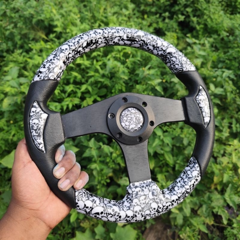 Jual Setir mobil racing ukuran 12-15 inchi plang datar model Tenk1 ...