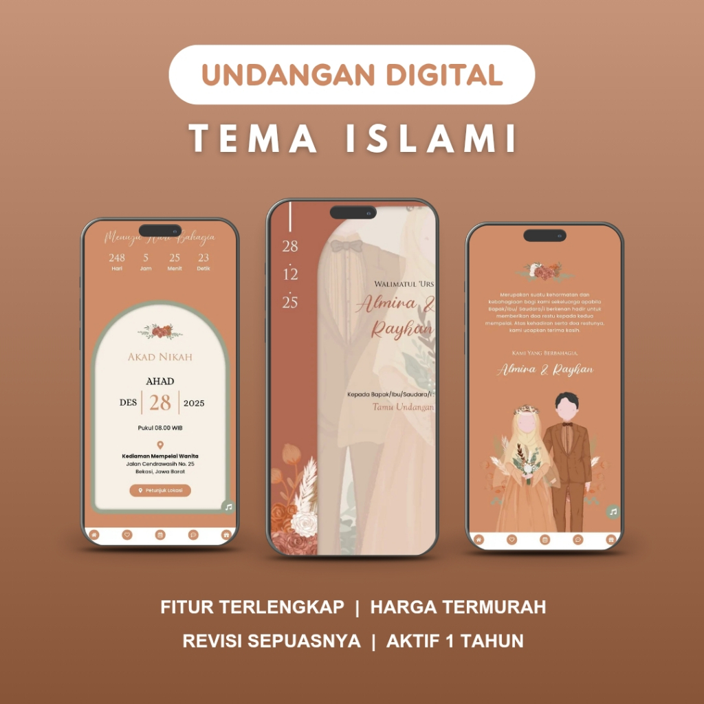 Jual TEMA ISLAMI - Undangan Digital Pernikahan Website Syari Islami ...