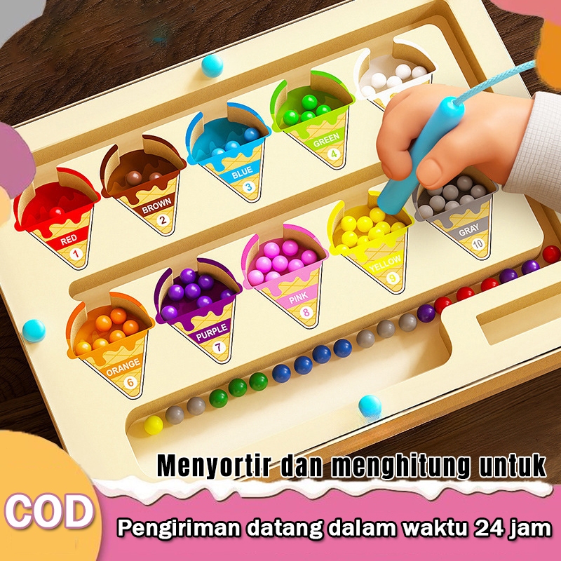 Jual Color Classification Maze Mainan Sorting Warna Berhitung Magnetic ...