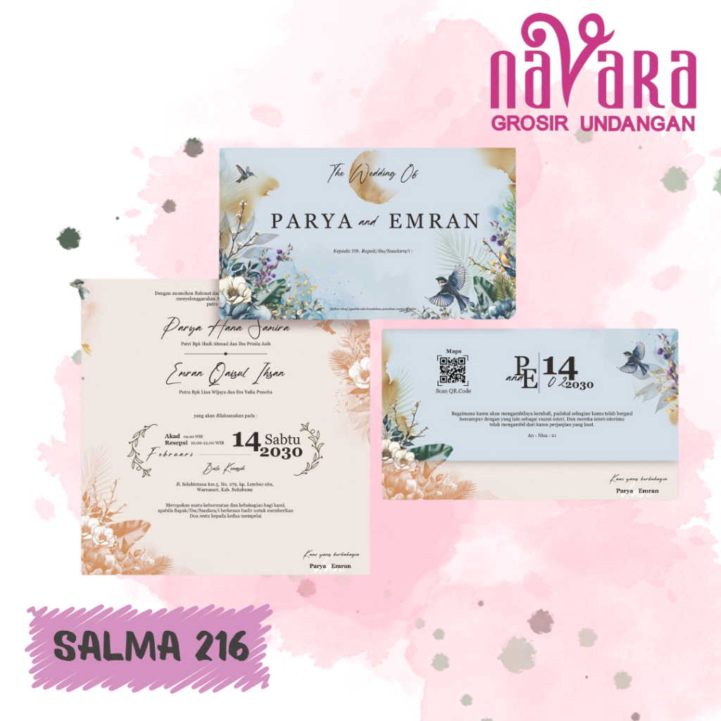 Jual Blangko undangan Salma 216 Harga murah grosir langsung dari produsen Bonus buku album ...