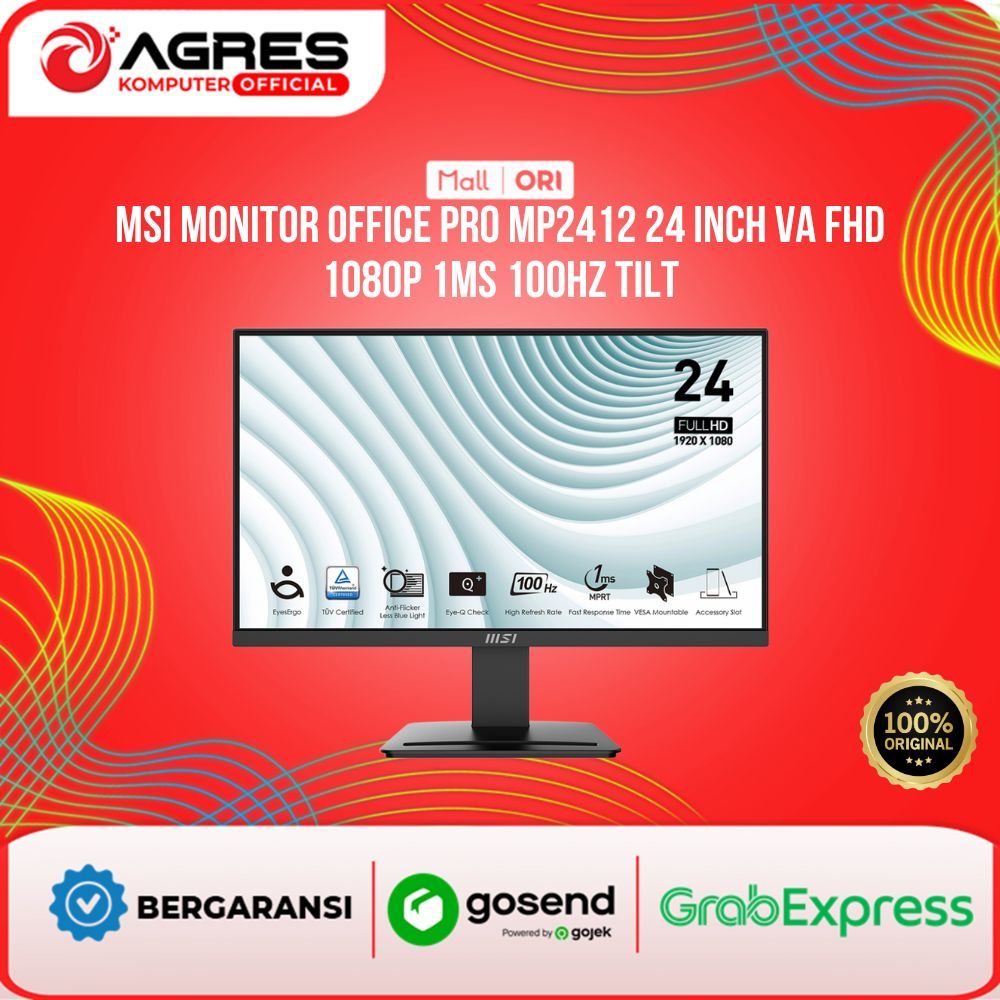 Jual MSI MONITOR OFFICE PRO MP2412 24 INCH VA FHD 1080P 1MS 100HZ TILT ...