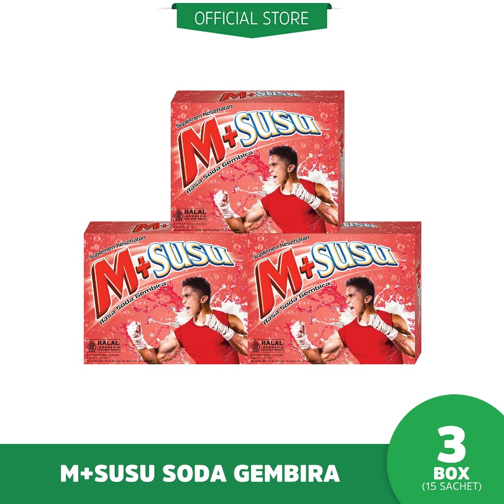 Jual M+SUSU rasa Soda Gembira Minuman Energi Serbuk 3 Box(15 Sachet ...