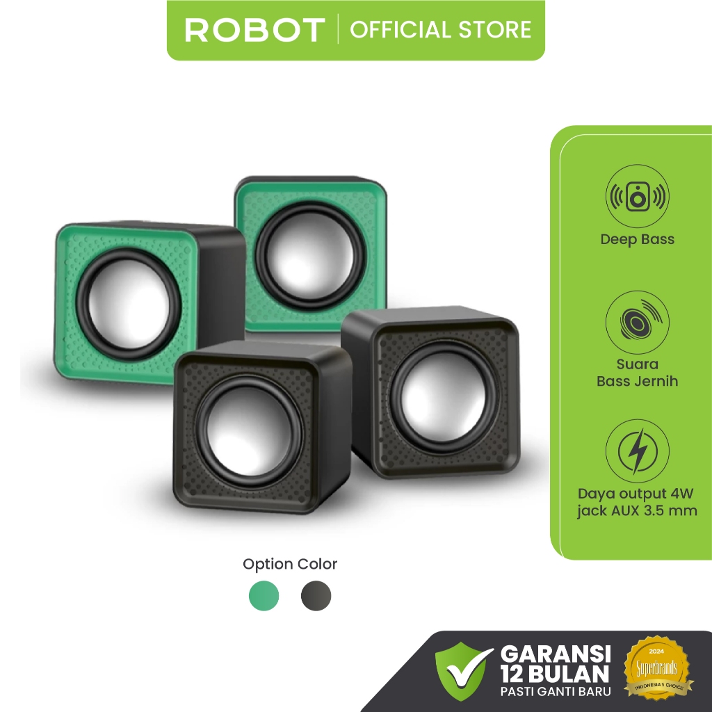 Jual ROBOT Speaker Komputer RS260 Deep Bass | 35mm Audio Usb Jack ...