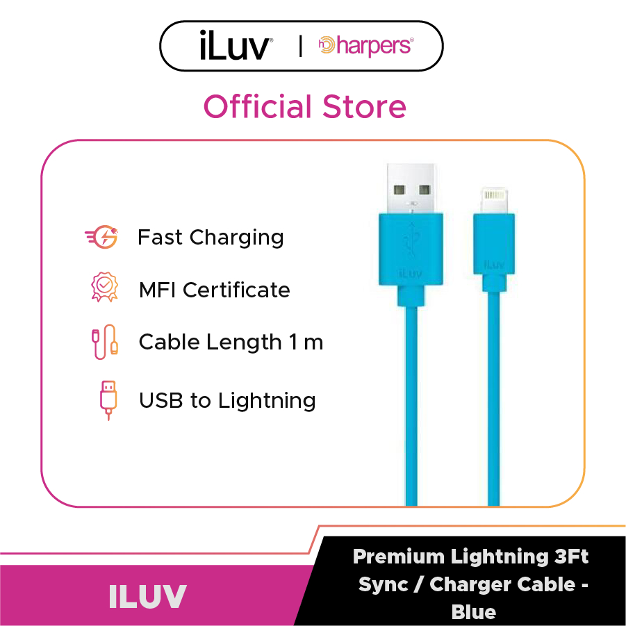 Jual ILUV Premium Lightning 3Ft Sync/Charger Cable Adaptor Kabel ...