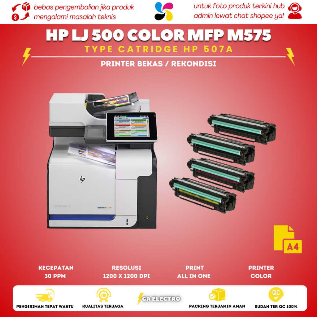Jual printer hp laserjet color pro 500 m575 bisa scan F4 di kaca ...