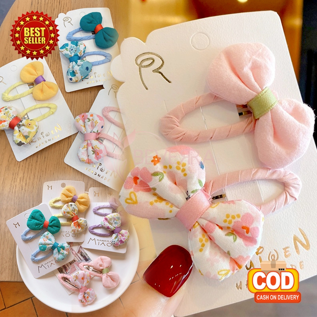 Jual Jepit Rambut Anak Korea Wanita Pita Motif Bunga Lucu Aksesoris ...