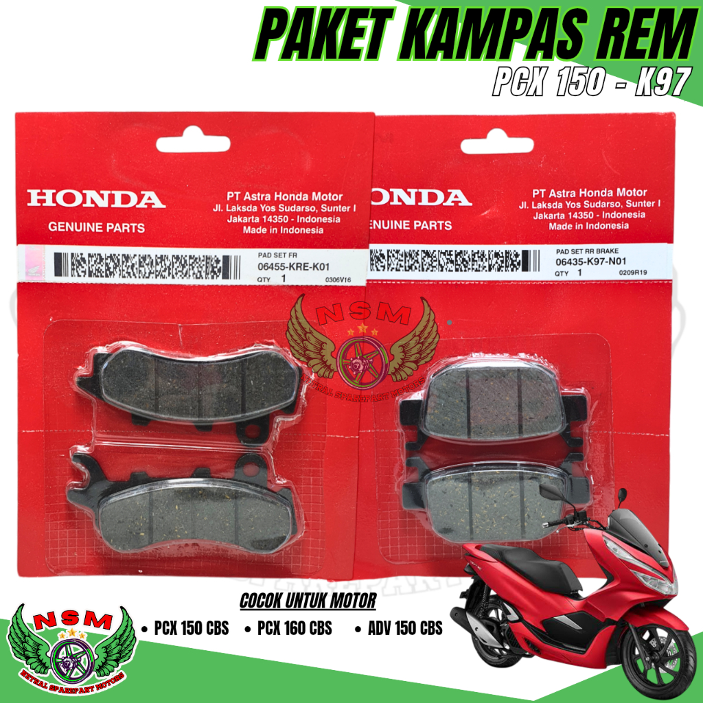 Jual PAKET 2ITEM KAMPAS REM CAKRAM DEPAN PCX + DISPAD CAKRAM BELAKANG PCX 150 PCX 160 CBS ADV ...