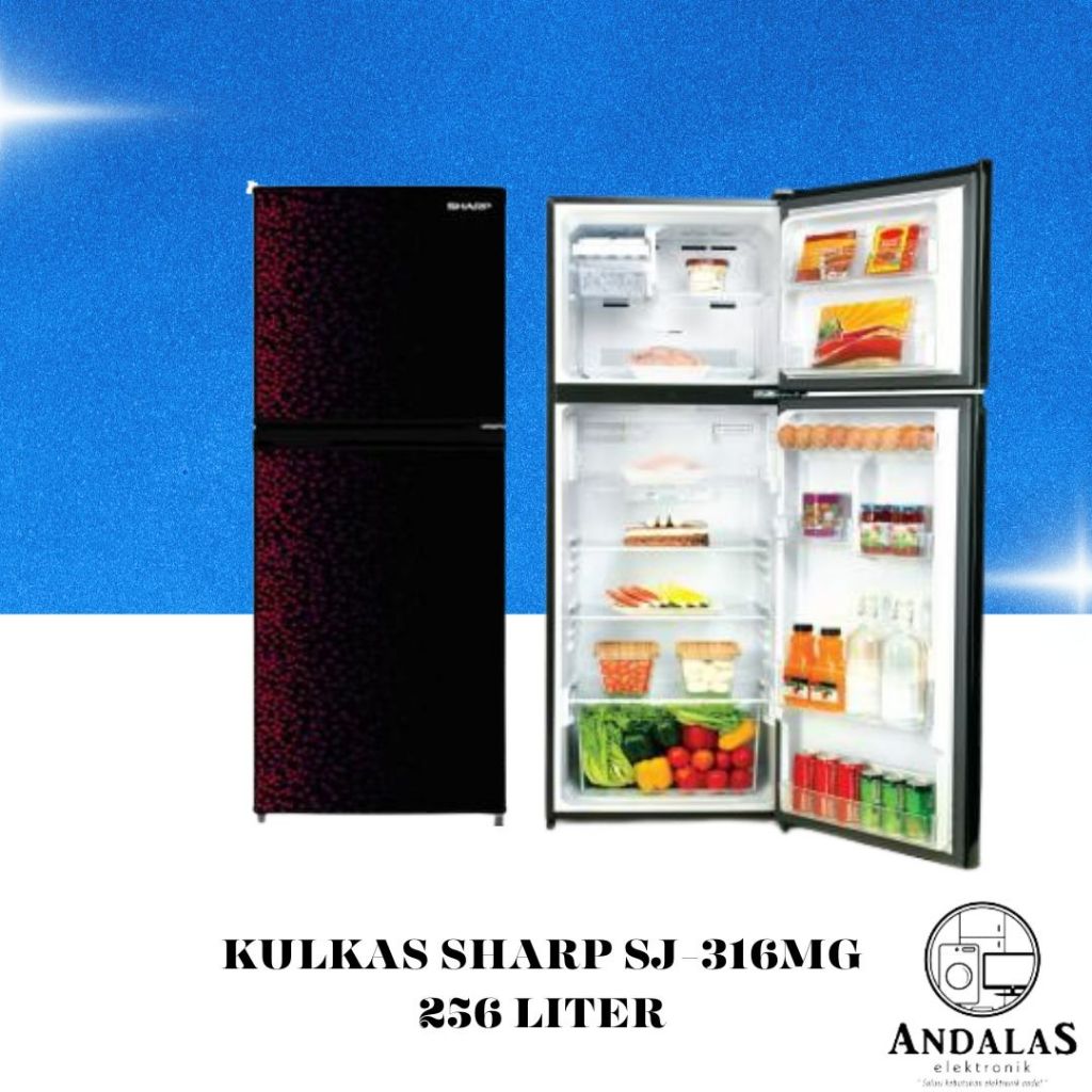 Jual KULKAS SHARP 2 PINTU SJ-316MG-GB/GR SJ 316 MG 256 LITER NO FROST ...
