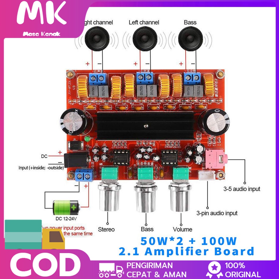 Jual XH-M139 M543 Kit Power Amplifier Class D TPA3116D2 2x50W+100W ...