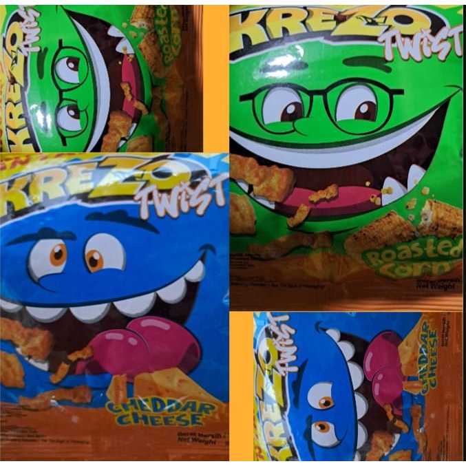 Jual Krezo Snack Twist | Roasted Corn & Cheddar Cheese Isi 10 Bungkus ...