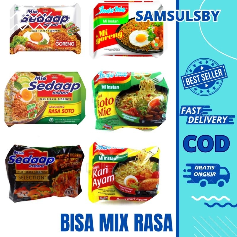 Jual indomie & sedaap mix variant rasa 1 dus mix | Shopee Indonesia