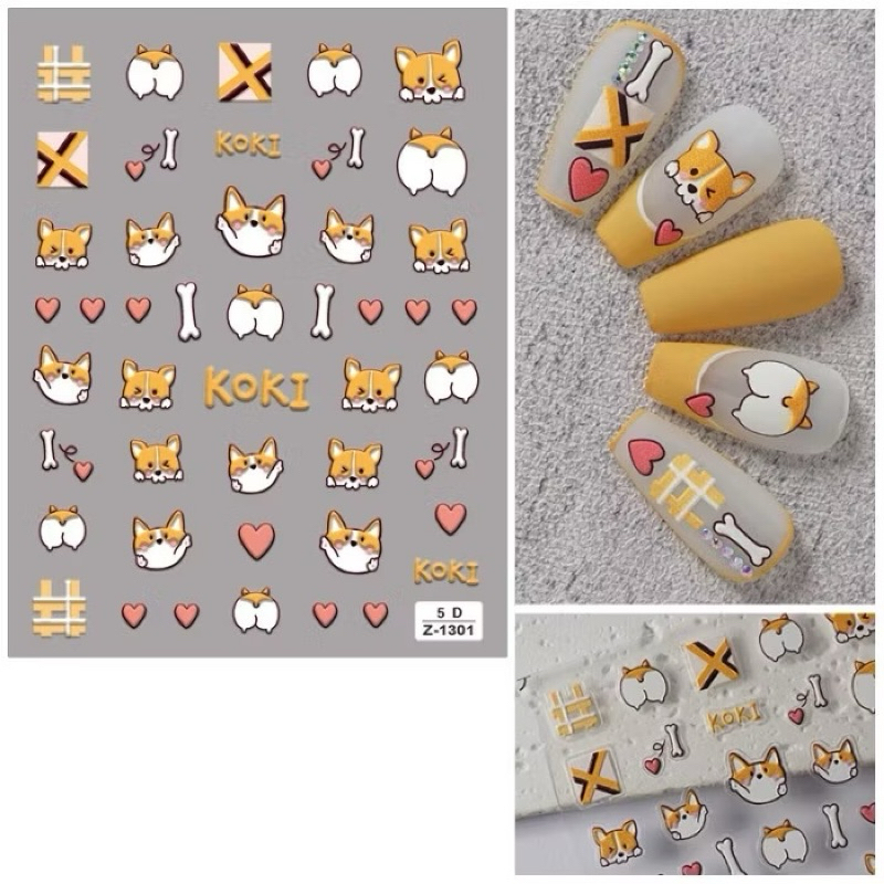 Jual ( XB 2 ) Nail Sticker Emboss 5D Cartoon / Nail Sticker Donald Duck ...