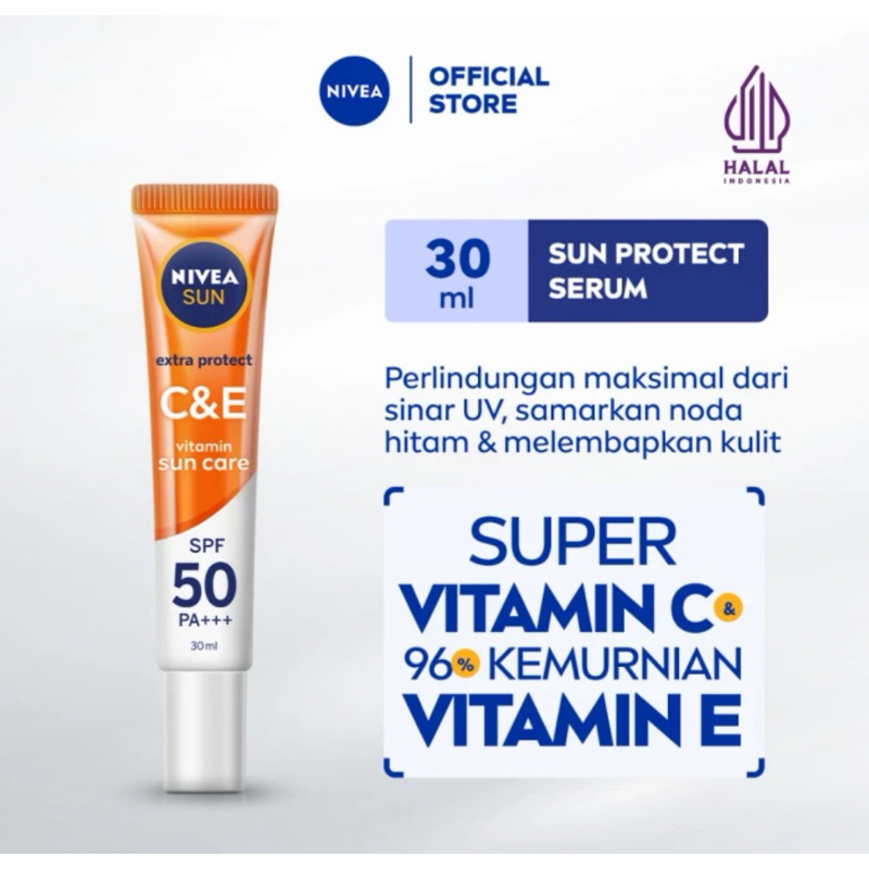 Jual NIVEA SUN FACE SERUM EXTRA PROTECT C&E SPF 50+ PA+++ // 30ml ...